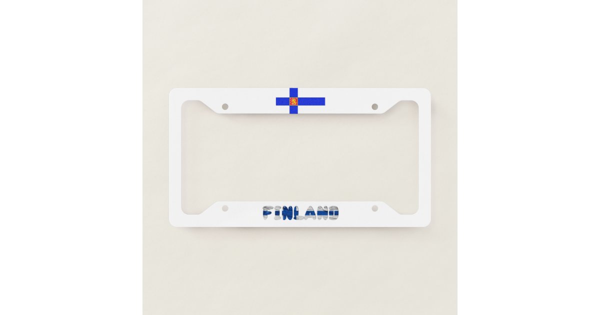 Finnish flag license plate frame | Zazzle