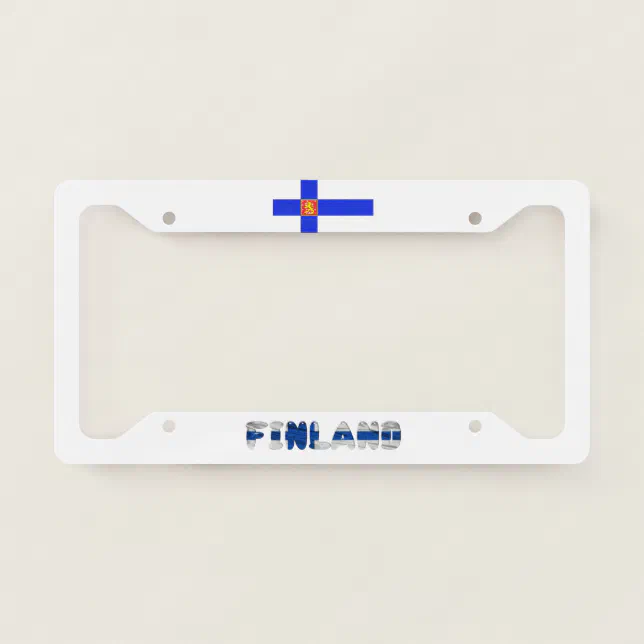 Finnish flag license plate frame | Zazzle