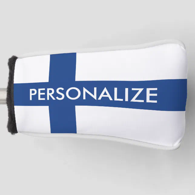 Finnish flag of Finland custom monogram Golf Head Cover | Zazzle