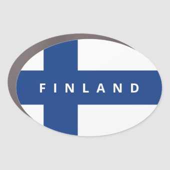 Finnish flag of Finland custom oval bumper Car Magnet | Zazzle