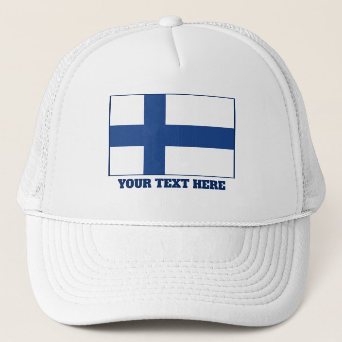 Finnish flag of Finland custom trucker hats | Zazzle.com