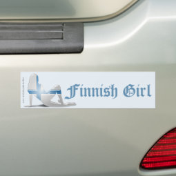 Finnish Girl Silhouette Flag Bumper Sticker | Zazzle