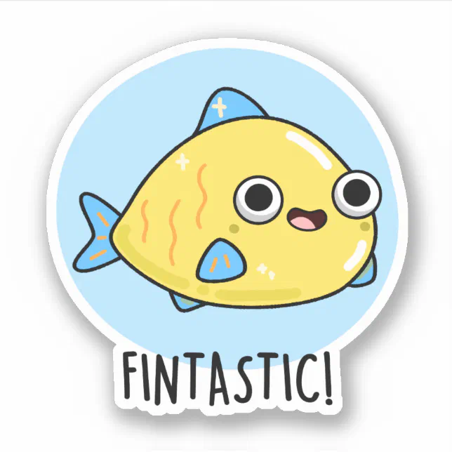 Fintastic Funny Fish Pun Sticker | Zazzle
