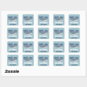 Fintastic Happy Shark Birthday Thank You Favor Square Sticker | Zazzle