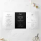 Fiona Black Bold Monogram Modern Wedding Tri-Fold Invitation | Zazzle