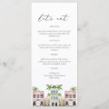 FIONA Charleston SC Rainbow Row Menu Card | Zazzle