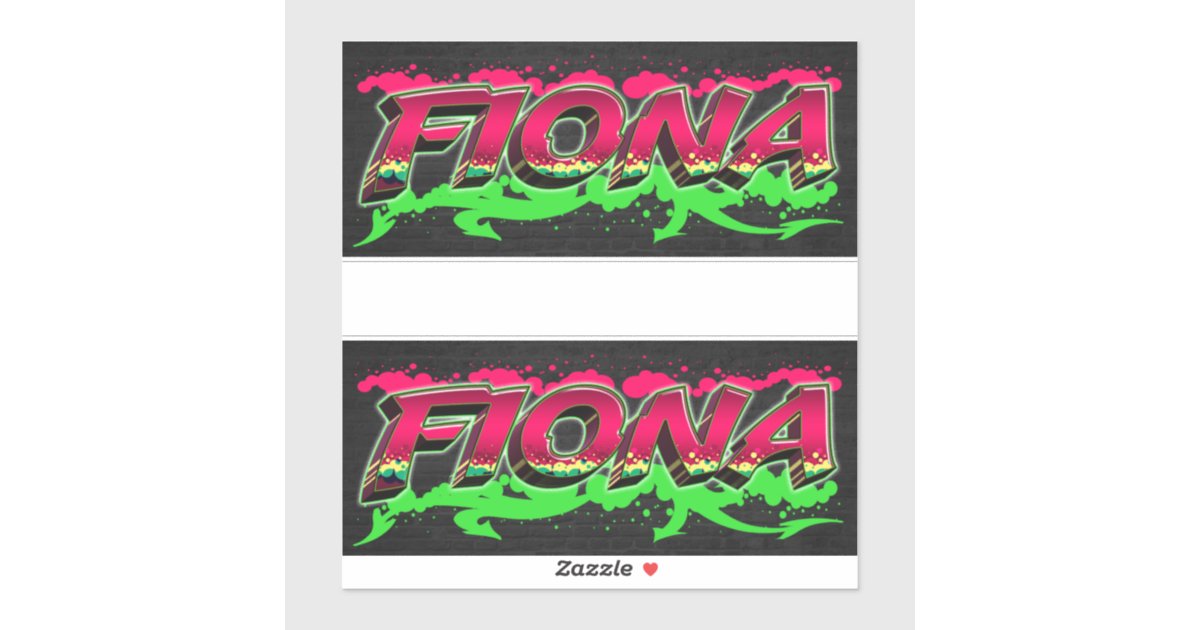 Fiona First Name Graffiti Sticker | Zazzle