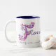Fiona name meaning heart flower F monogram mug | Zazzle