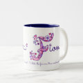 Fiona name meaning heart flower F monogram mug | Zazzle