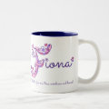 Fiona name meaning heart flower F monogram mug | Zazzle