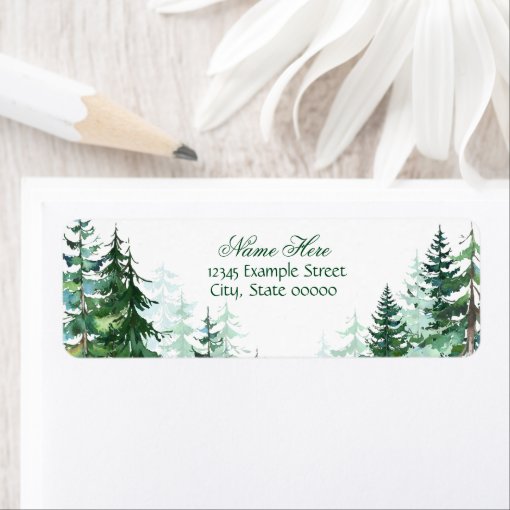 Fir Tree Return Address Label | Zazzle