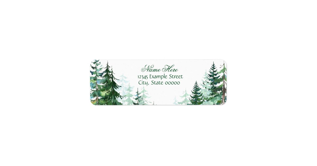 Fir Tree Return Address Label | Zazzle