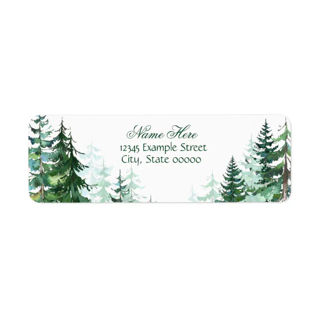 Fir Tree Return Address Label | Zazzle