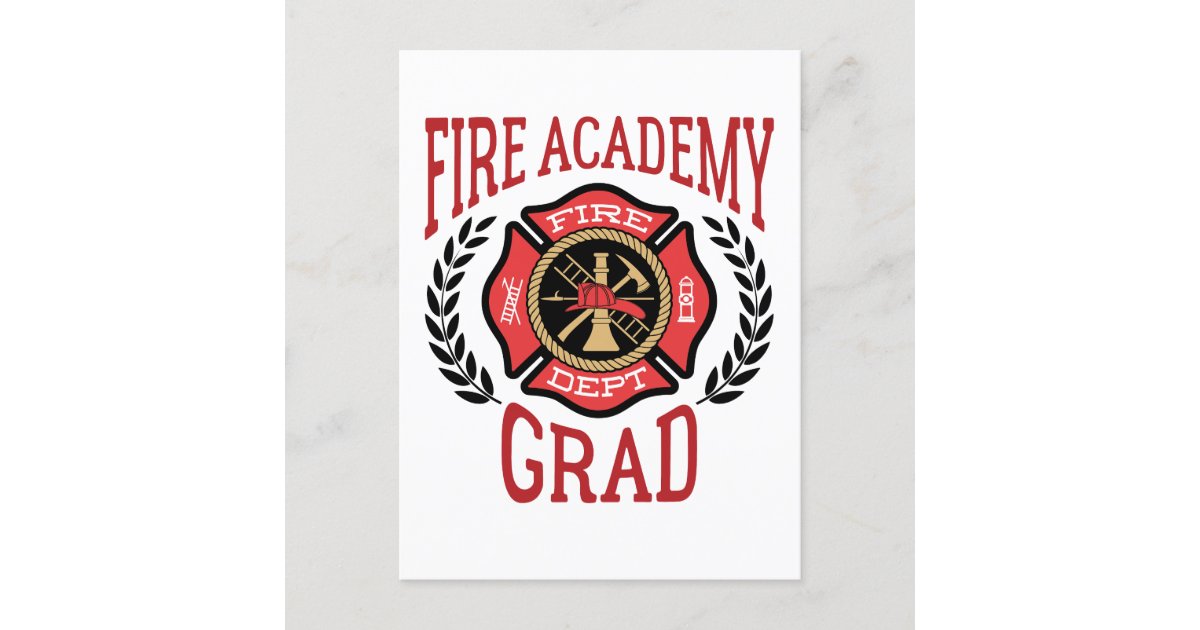 Fire Academy Grad Graduation Postcard | Zazzle
