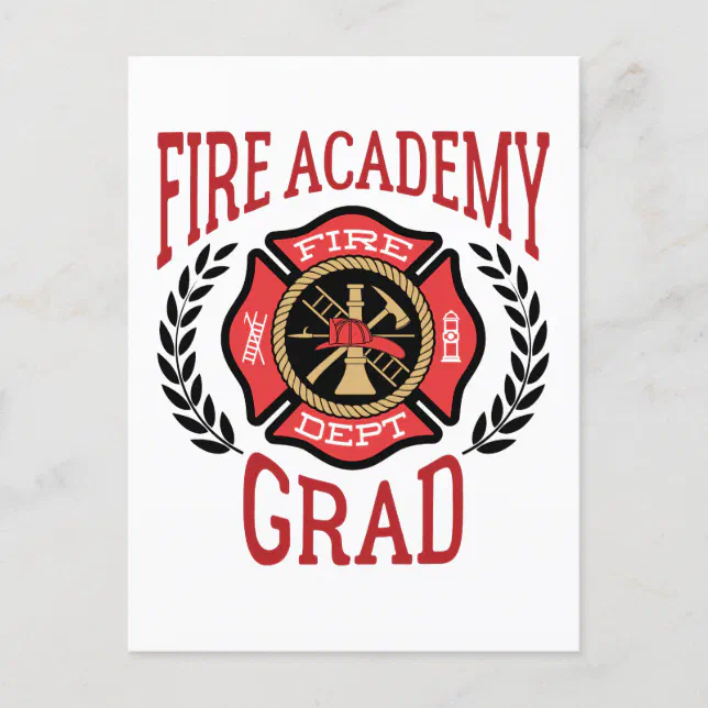 Fire Academy Grad Graduation Postcard | Zazzle