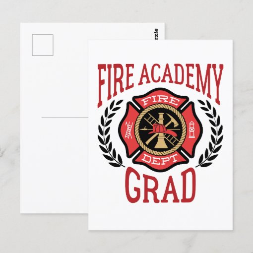 Fire Academy Grad Graduation Postcard | Zazzle