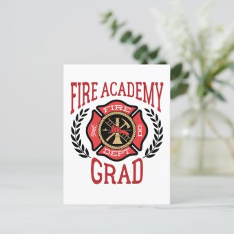 Fire Academy Grad Graduation Postcard | Zazzle