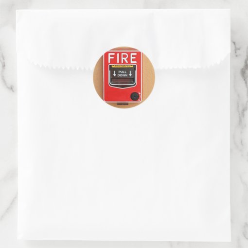 Fire Alarm Handle Classic Round Sticker | Zazzle