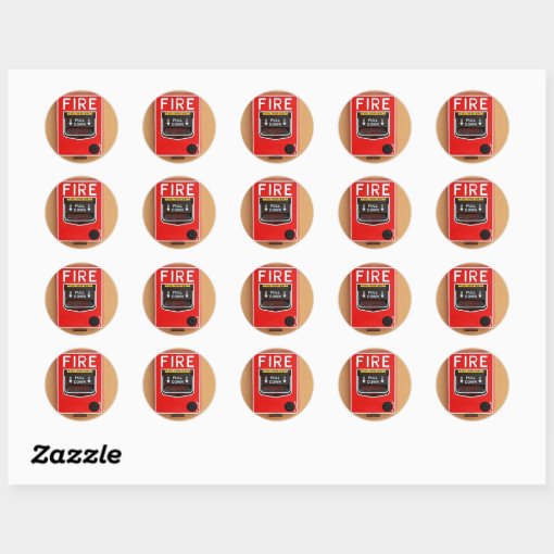 Fire Alarm Handle Classic Round Sticker | Zazzle