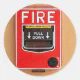 Fire Alarm Handle Classic Round Sticker | Zazzle