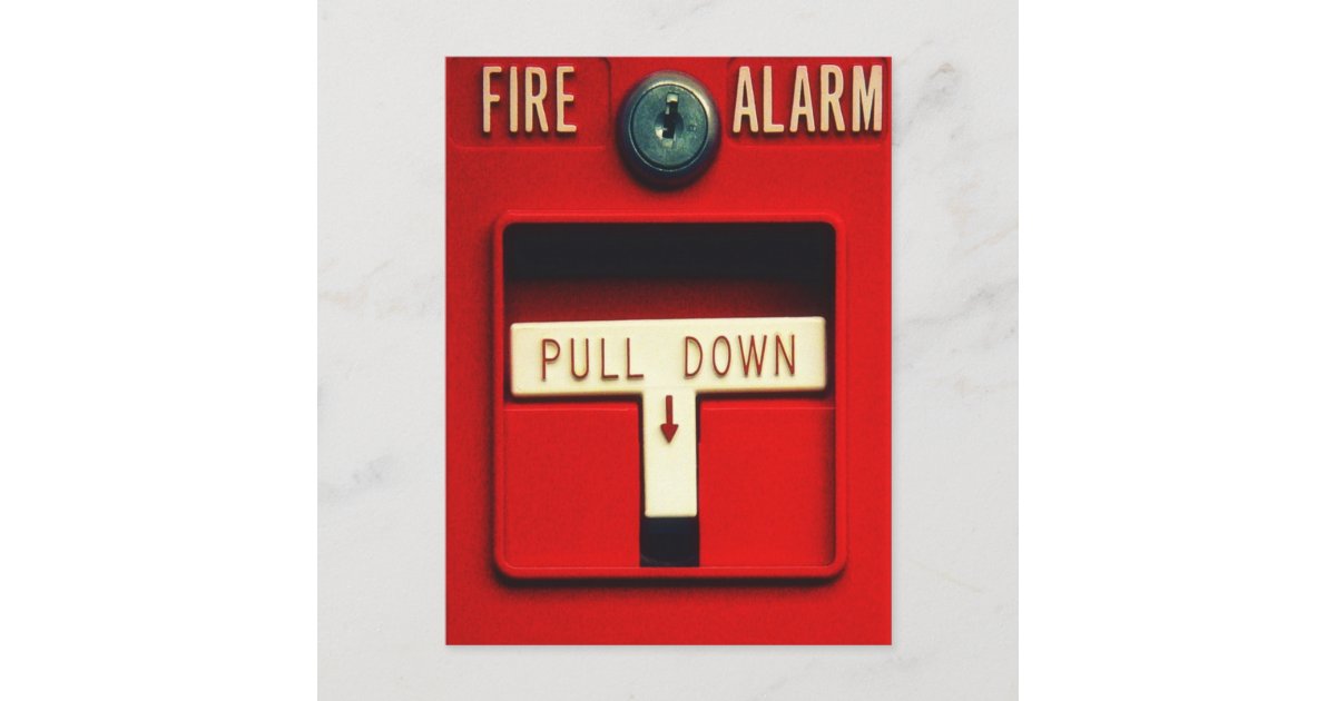 Fire alarm postcard | Zazzle