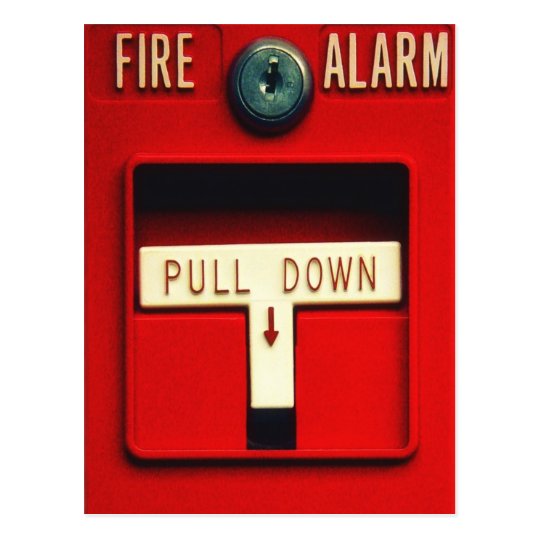 Fire alarm postcard | Zazzle.com