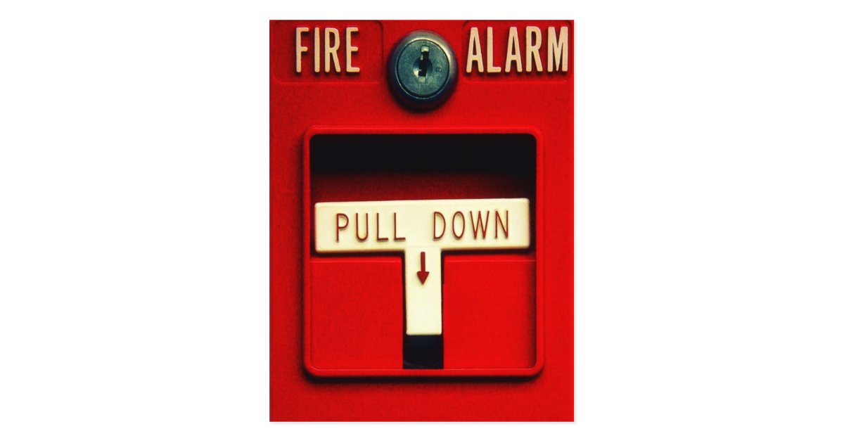 Fire alarm postcard | Zazzle.com