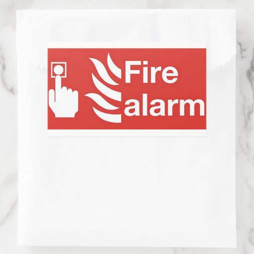 Fire Alarm Sign Rectangular Sticker | Zazzle