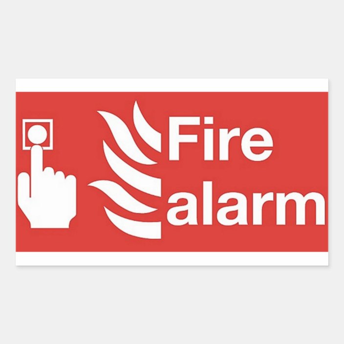 Fire Alarm Sign Rectangular Sticker | Zazzle.com
