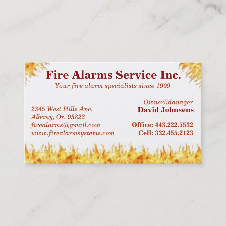 Fire alarm system repair extinguisher card | Zazzle