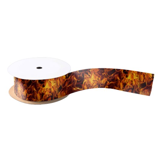 Fire and Flame Pattern Satin Ribbon | Zazzle.com