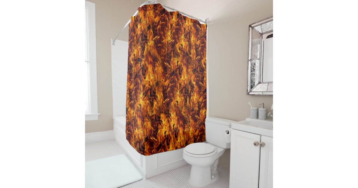 Fire and Flame Pattern Shower Curtain | Zazzle