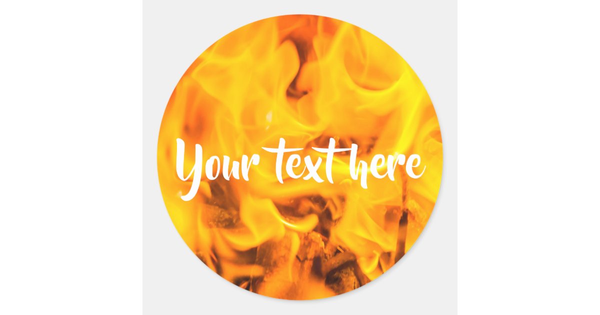 Fire and flames classic round sticker | Zazzle