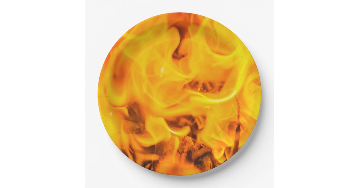 Fire and flames paper plates | Zazzle