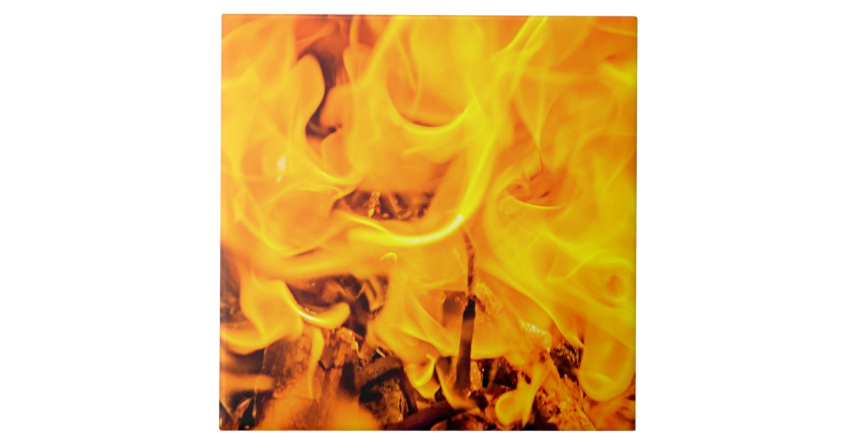 Fire And Flames Pattern Ceramic Tile | Zazzle