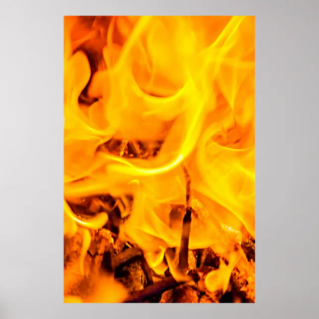 Fire And Flames Pattern Poster | Zazzle