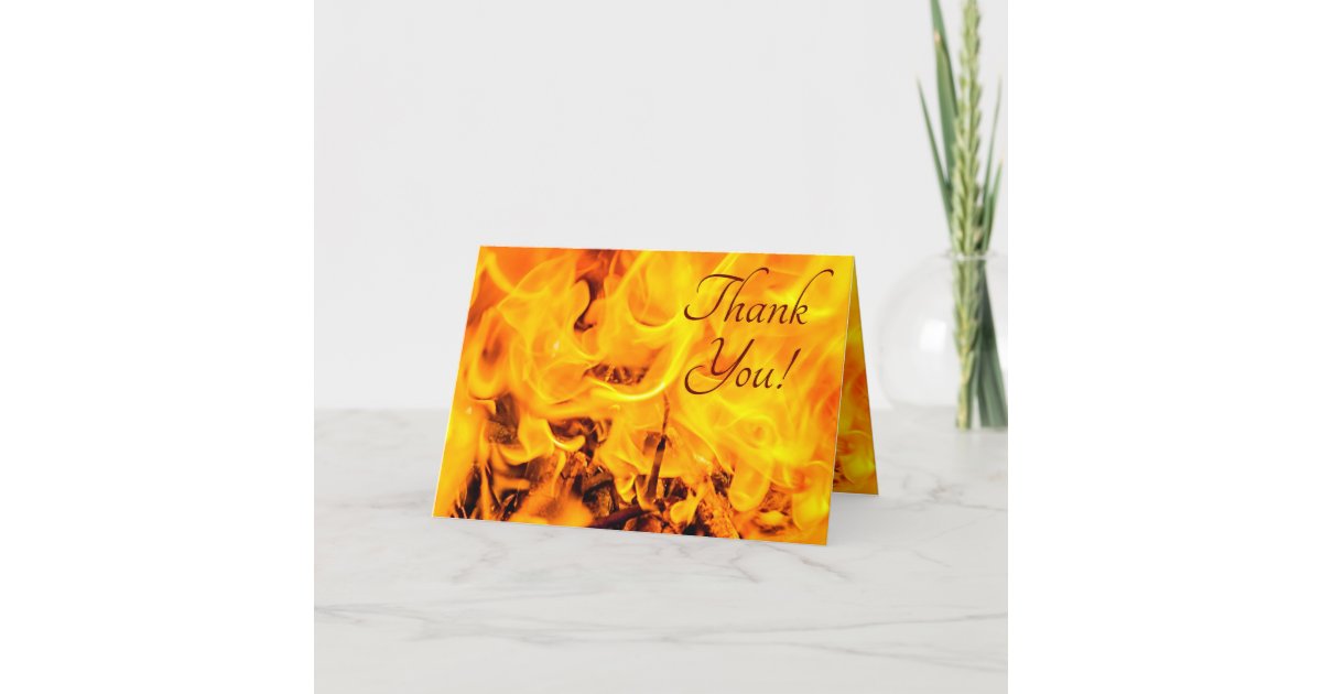 Fire And Flames Pattern Thank You Card | Zazzle