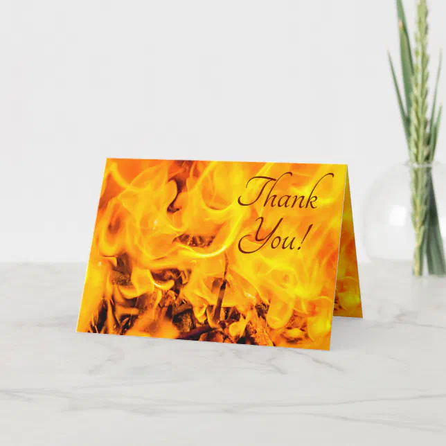 Fire And Flames Pattern Thank You Card | Zazzle