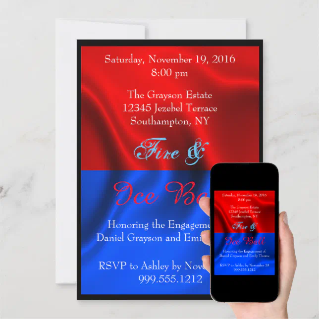 Fire and Ice Ball Invitations | Zazzle