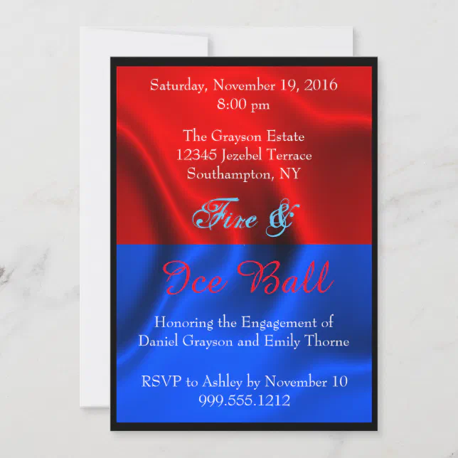 Fire and Ice Ball Invitations | Zazzle