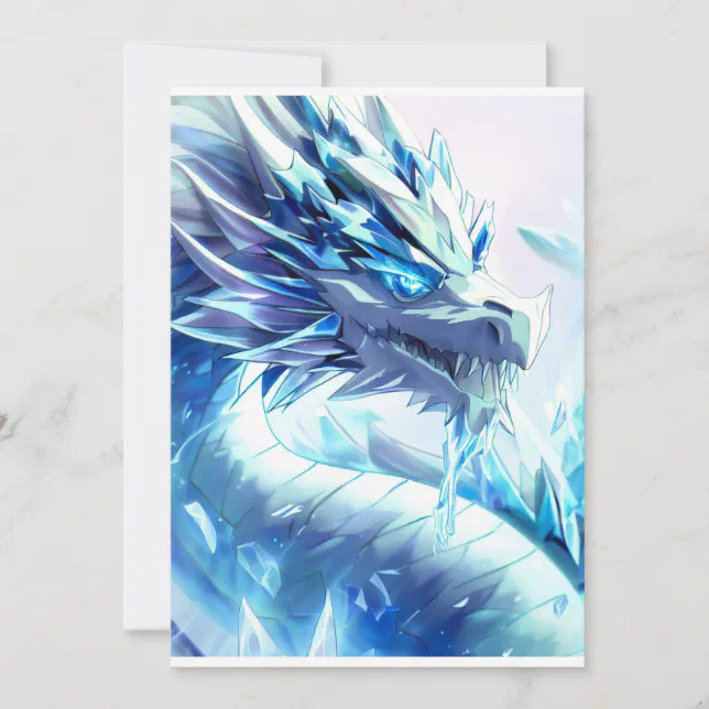 Fire and Ice Dragon Ai Art Invitation | Zazzle