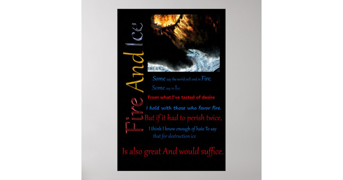Fire And Ice Fighting Poster | Zazzle