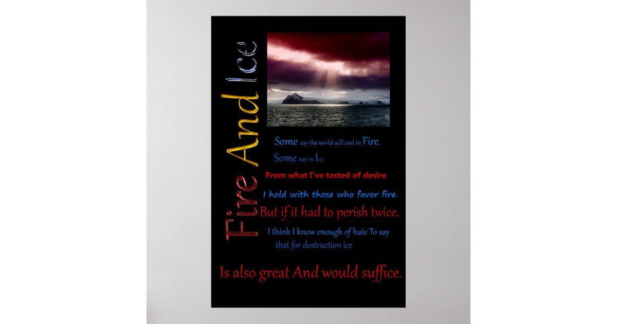 Fire And Ice Water Poster | Zazzle