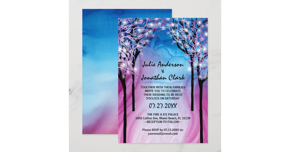 Fire and Ice Wedding Invitation Template | Zazzle