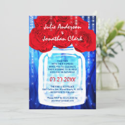 Fire and Ice Wedding Invitations | Red and Blue | Zazzle