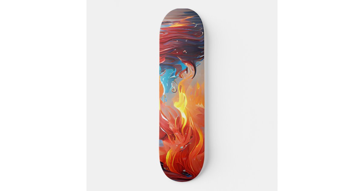 Fire and Water Skateboard Design | Zazzle