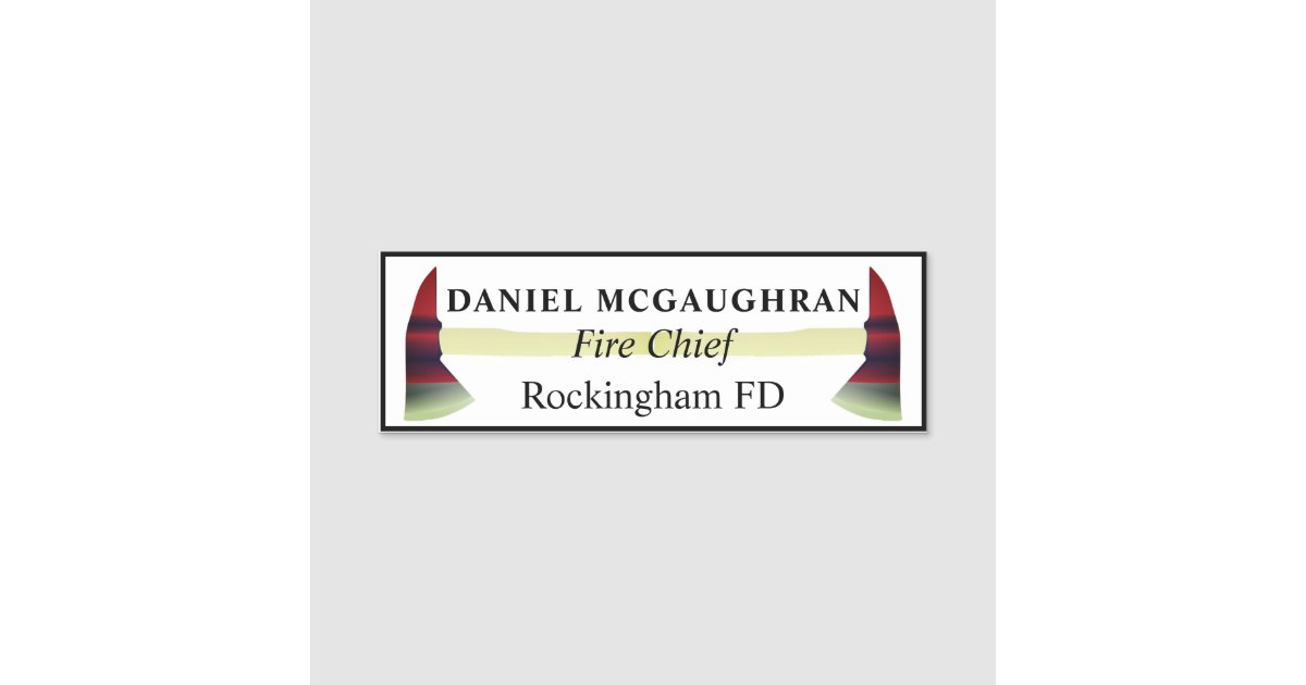 Fire Axe Firefighters Name Tag | Zazzle