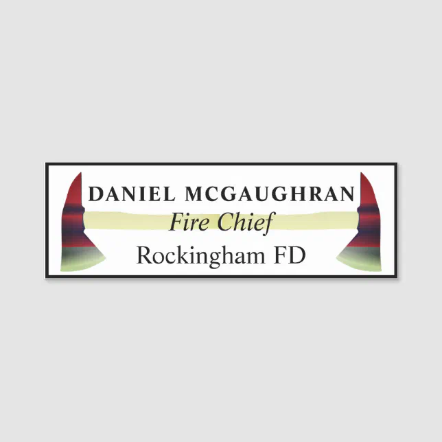 Fire Axe Firefighters Name Tag | Zazzle