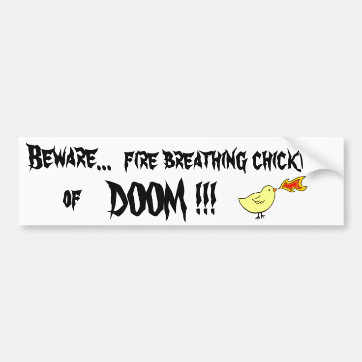 fire breathing chicken bumper sticker | Zazzle
