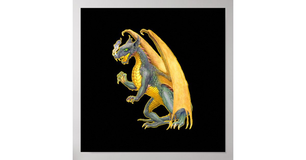 Fire Breathing Dragon Poster | Zazzle